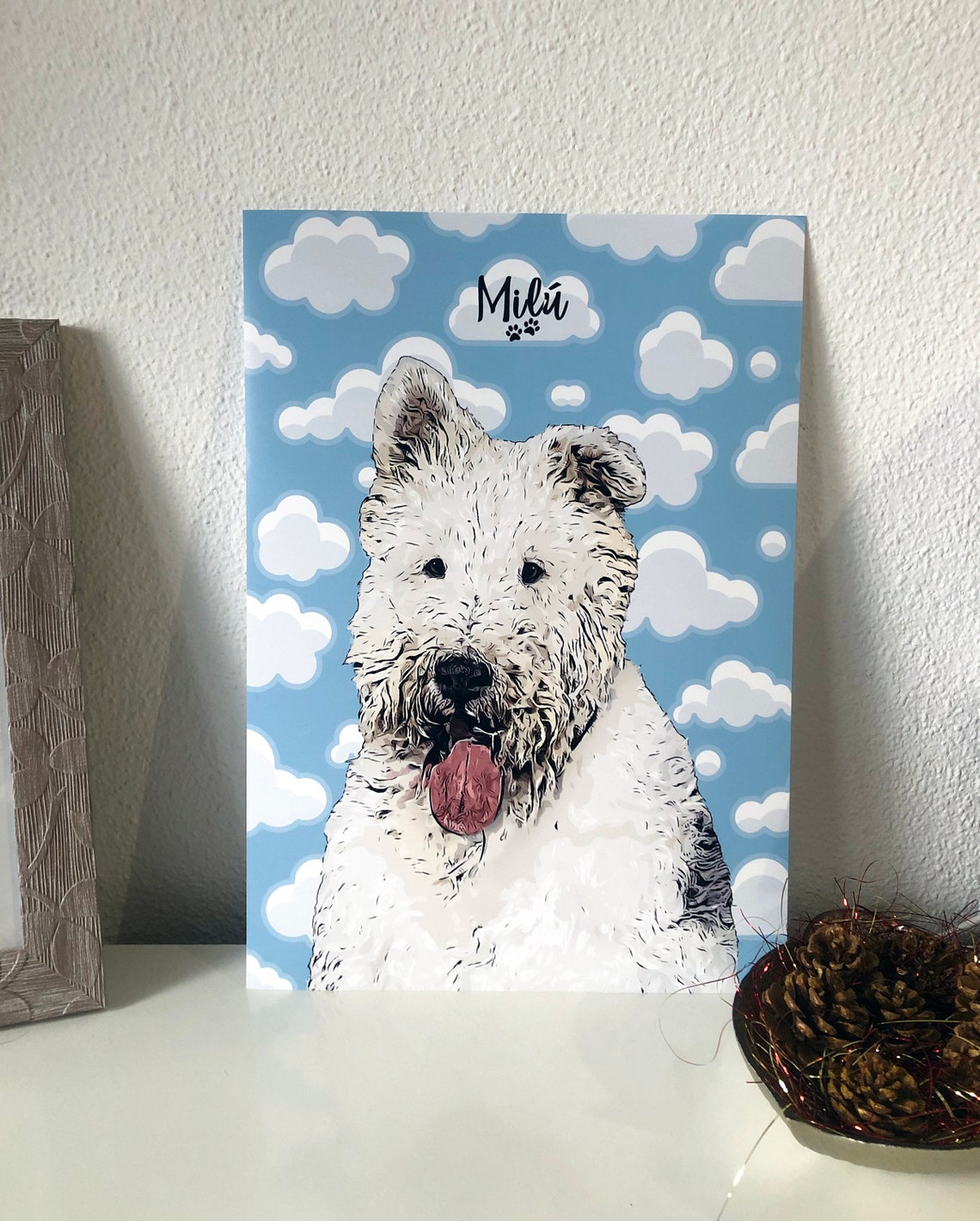Funny Pet Portrait Custom Dog Portrait Portrait Print Pet | Etsy