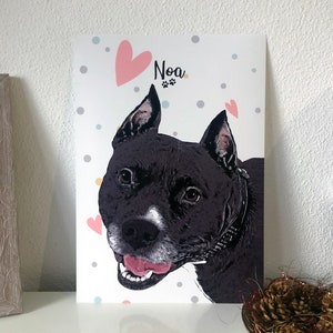 Funny Pet Portrait, Custom Dog Portrait, Portrait Print, Pet Print ...