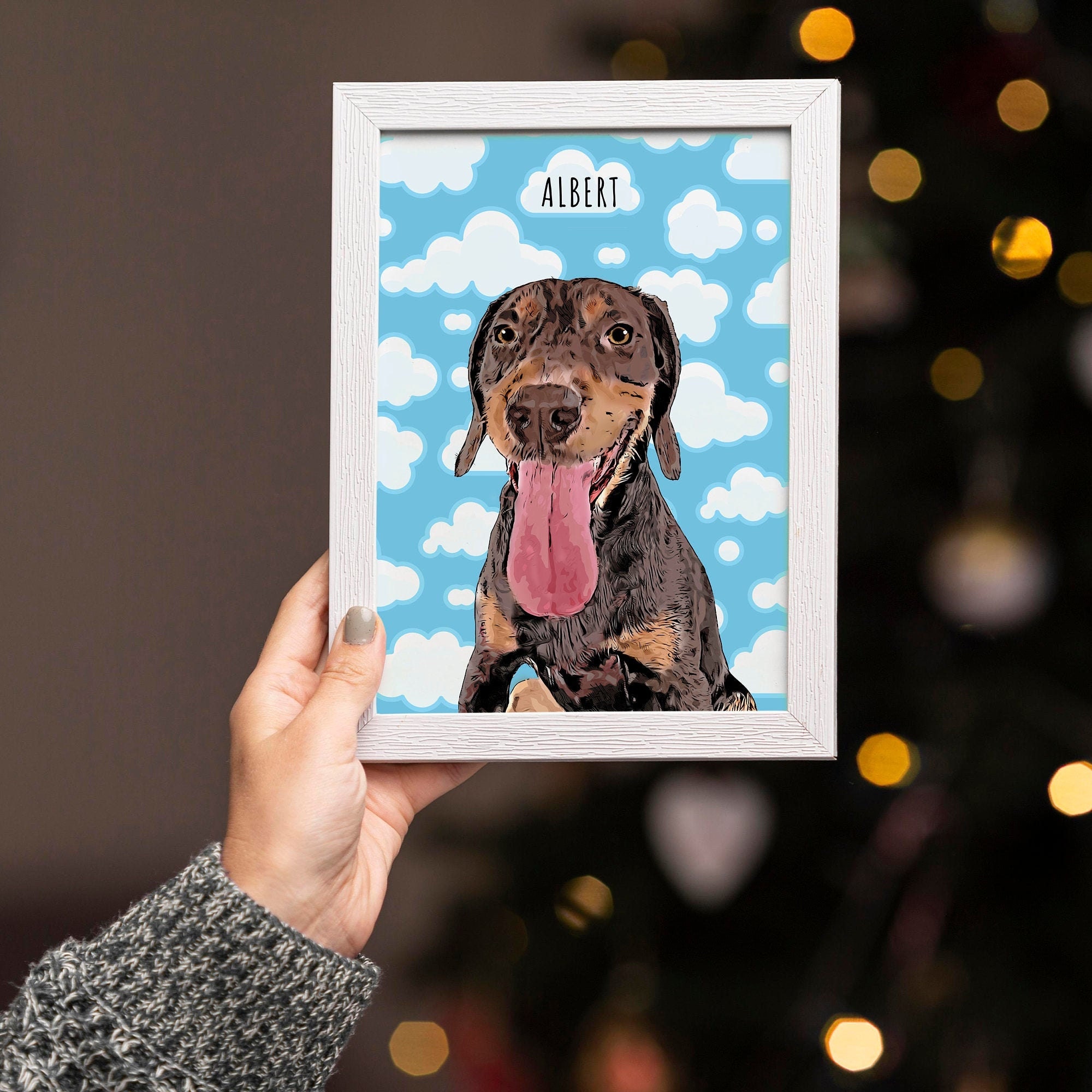 Funny Pet Portrait Custom Dog Portrait Portrait Print Pet | Etsy