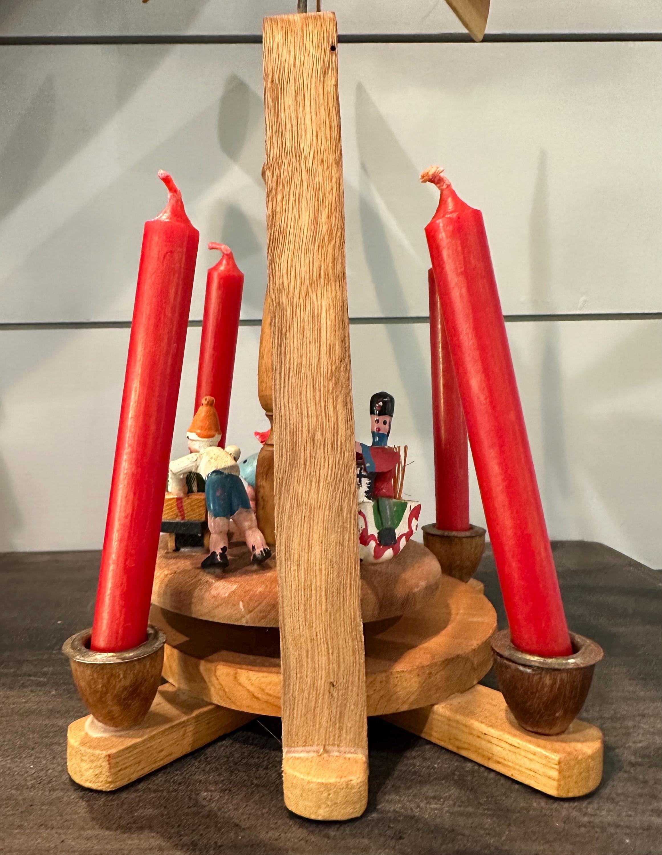 Vintage German Christmas Pyramid Erzgebirge Original Wooden Spinning W ...