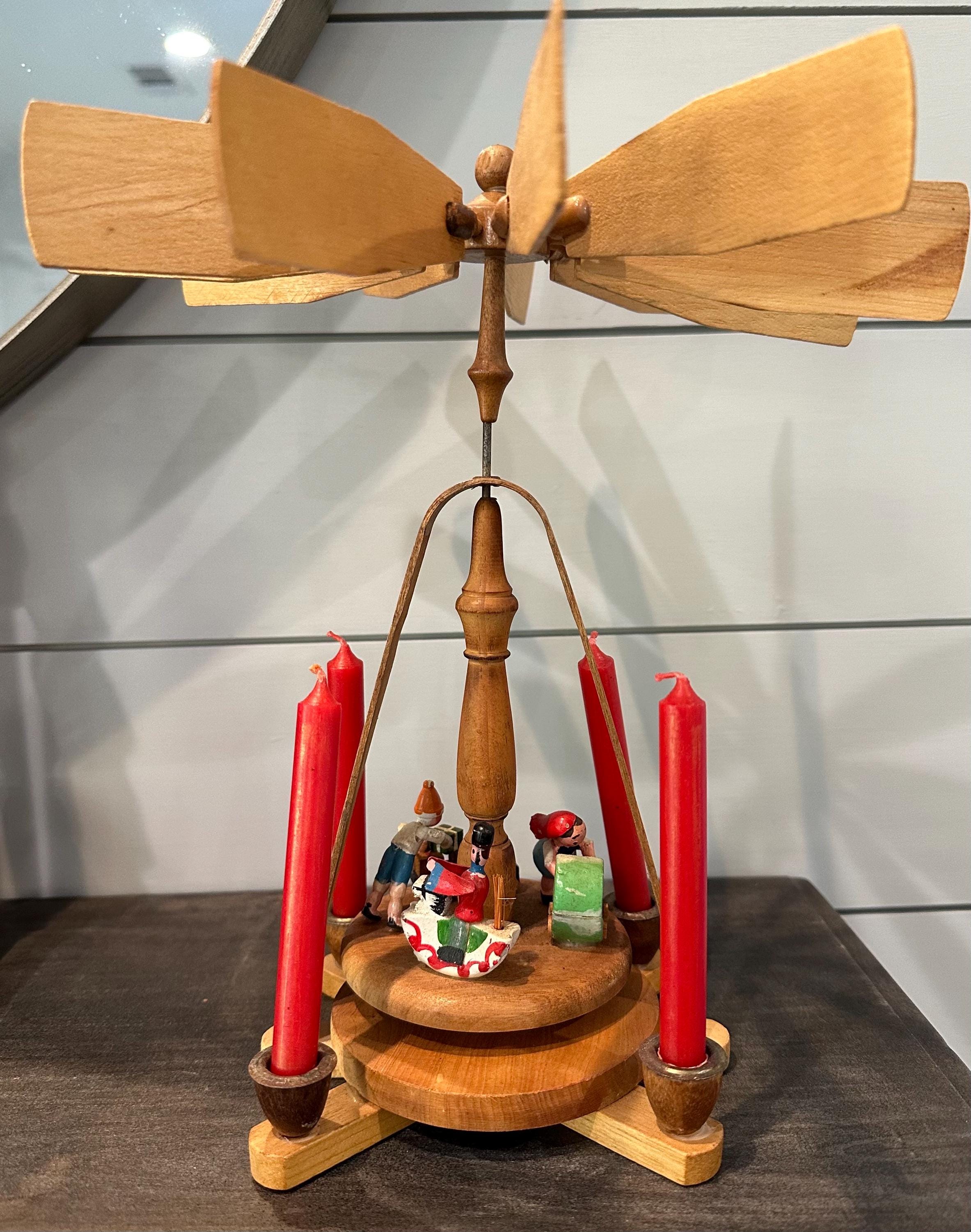 Vintage German Christmas Pyramid Erzgebirge Original Wooden Spinning W ...