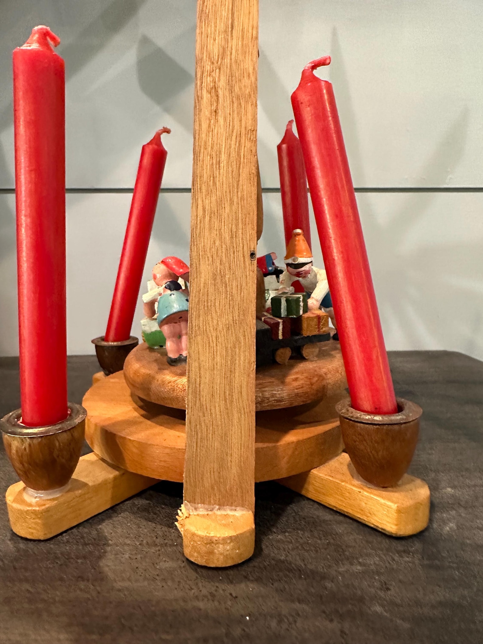 Vintage German Christmas Pyramid Erzgebirge Original Wooden Spinning W ...