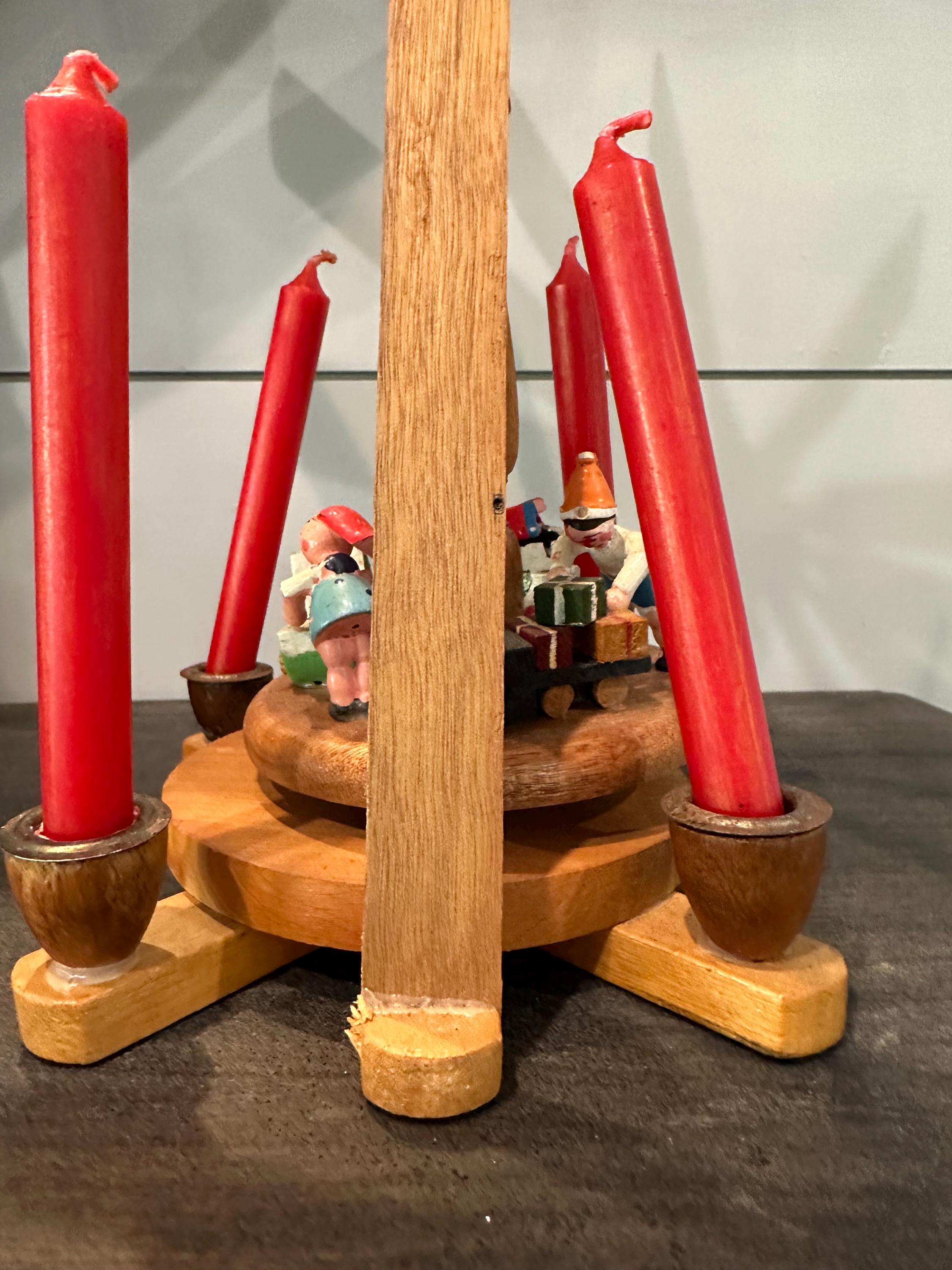 Vintage German Christmas Pyramid Erzgebirge Original Wooden Spinning W ...