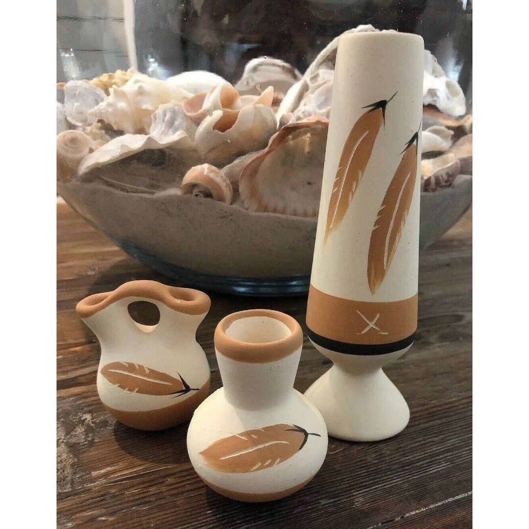 Desert Pueblo Pottery Lot of 3 by Artist Buck Skin Southwestern ...