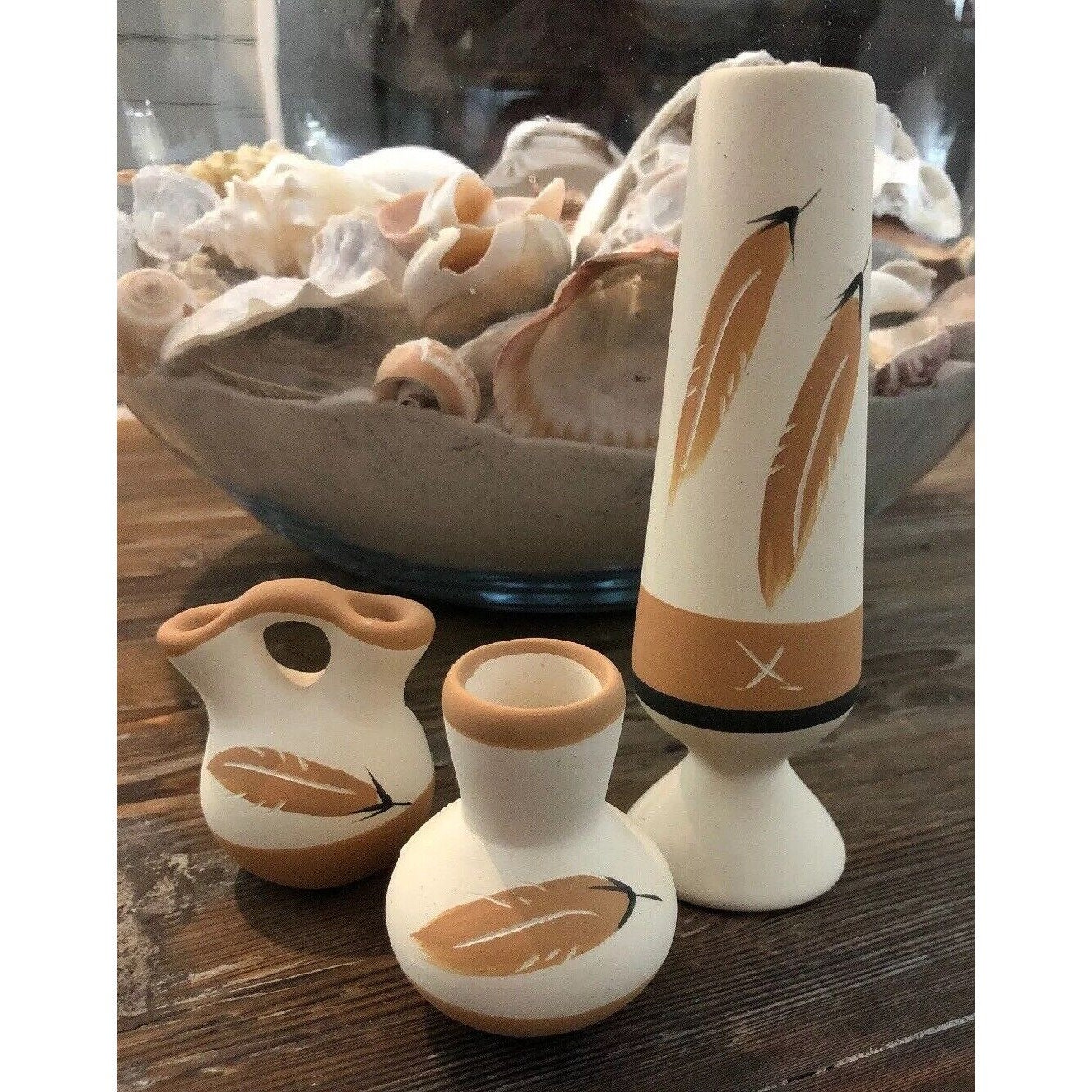 Desert Pueblo Pottery Lot of 3 by Artist Buck Skin Southwestern ...