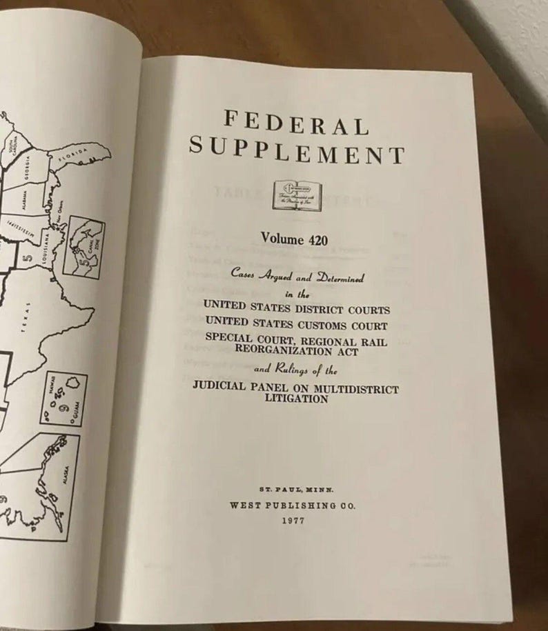 Vintage Federal Supplement Law Books Lot of 5 Staging Decor Library - Etsy