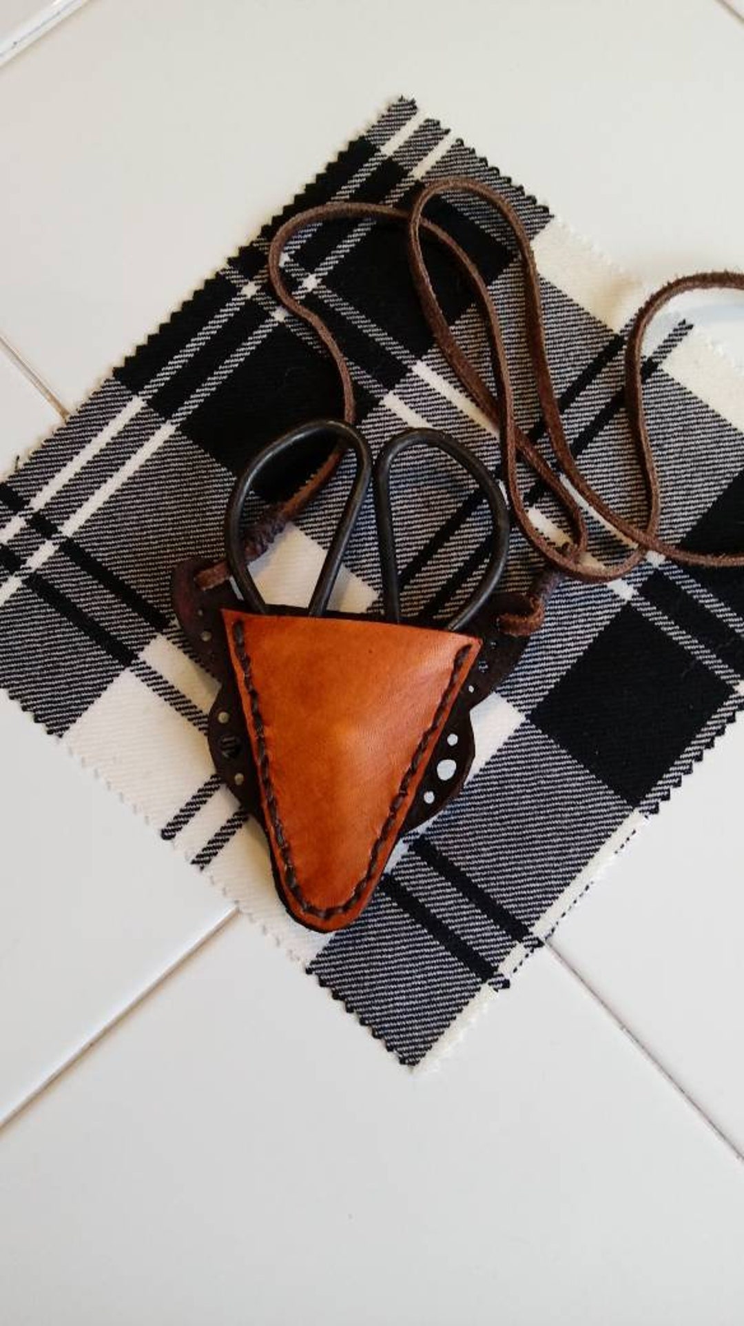 Handcrafted Leather Neck Sheath With Scissors; Perfect for the Stitcher ...