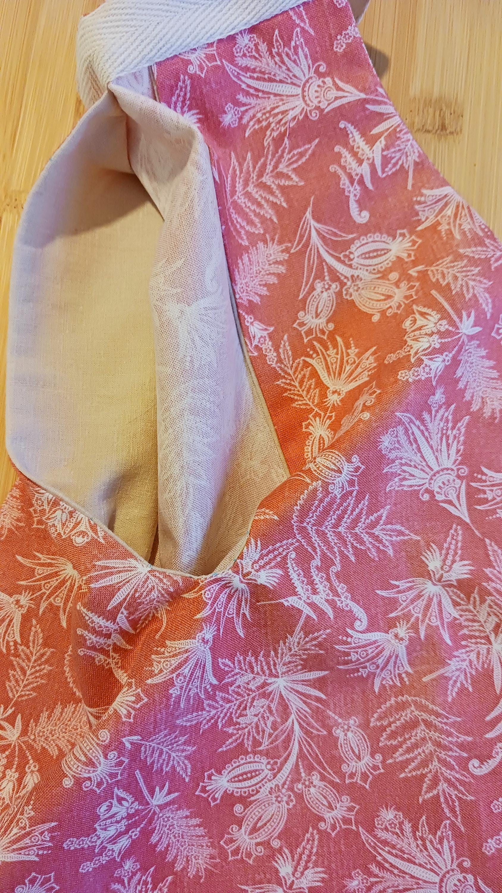 Woman's Pocket 18th Century-19th Century-pink and White Floral Cotton ...