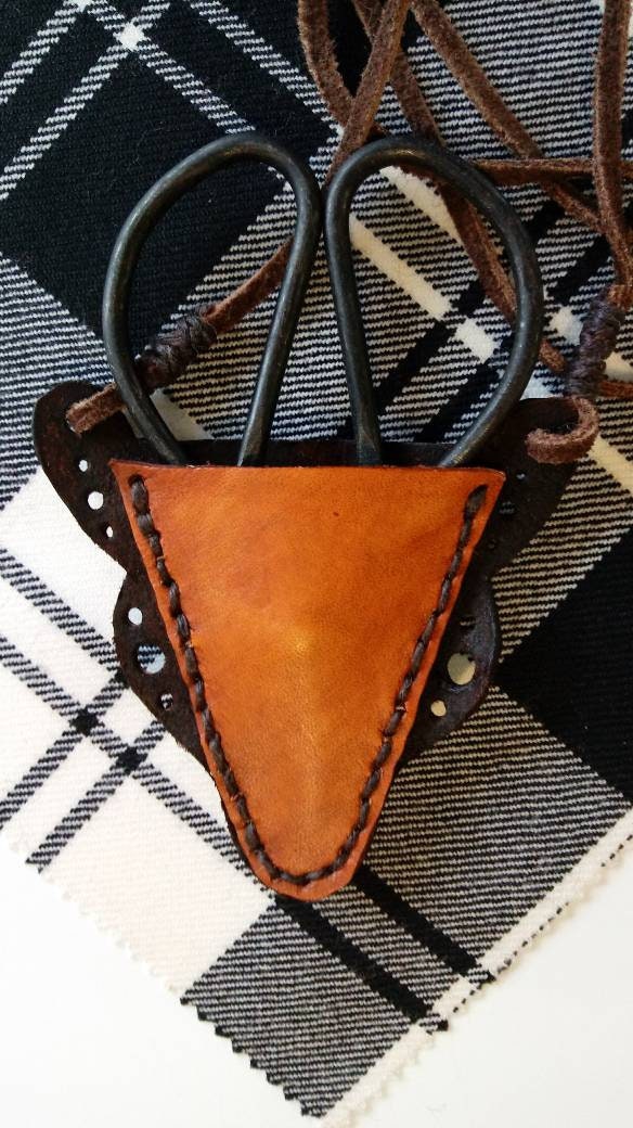 Handcrafted Leather Neck Sheath With Scissors; Perfect for the Stitcher ...