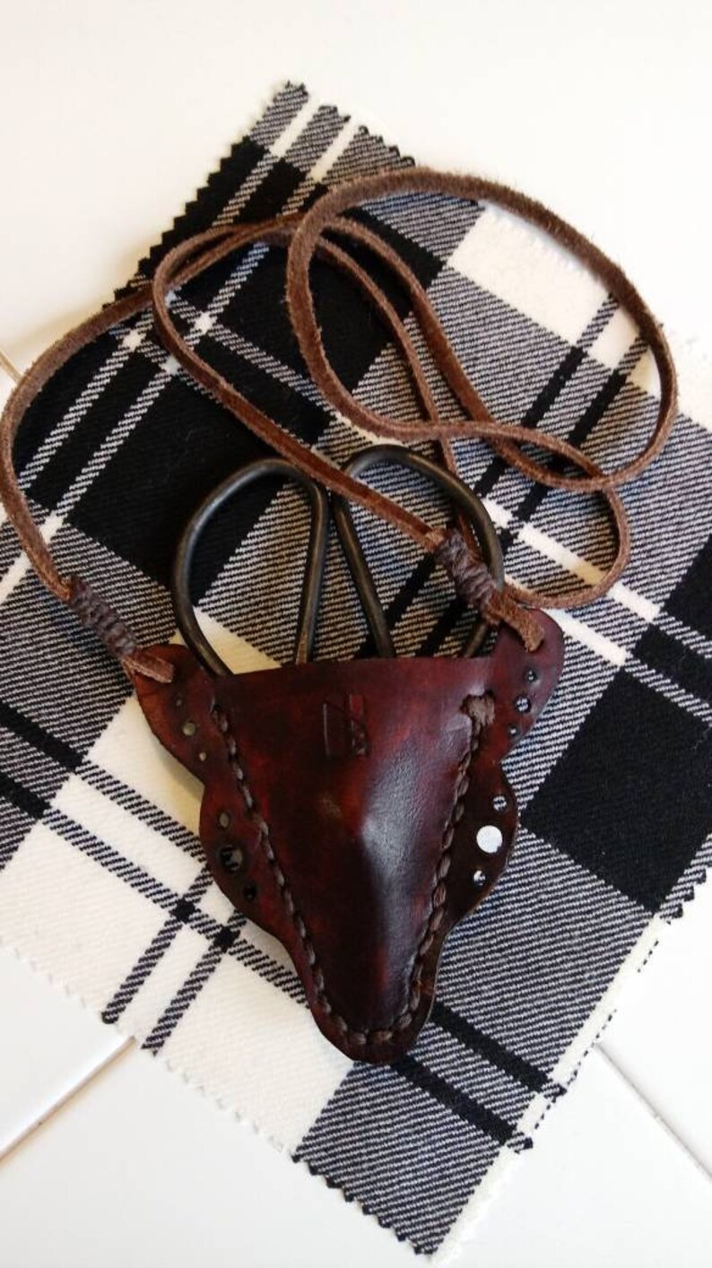 Handcrafted Leather Neck Sheath With Scissors; Perfect for the Stitcher ...