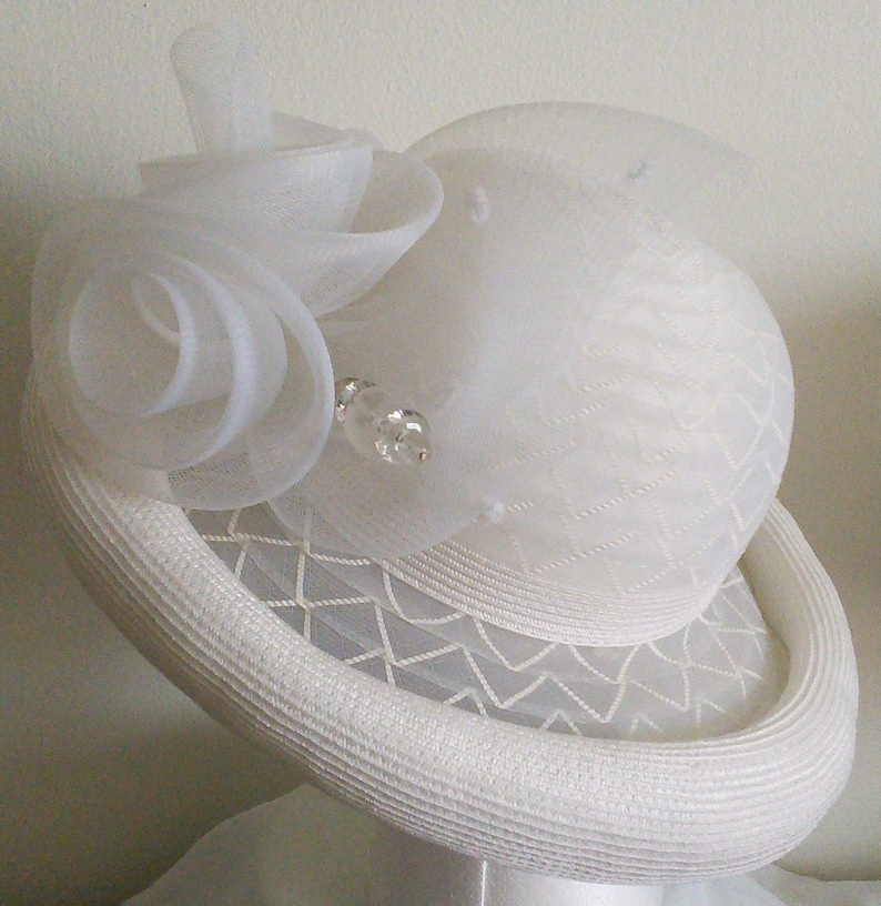 White Wide Brim Hat,wedding Hat,tea Party Hat,church Hat,kentucky Derby ...
