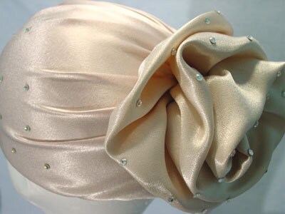 Satin Calot Rose Hat With Diamond Shaped Pin & Rhinestones. Wedding Hat ...