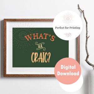 Whats the Craic Irish Slang Printable Wall Art Print Home Decor Irish ...