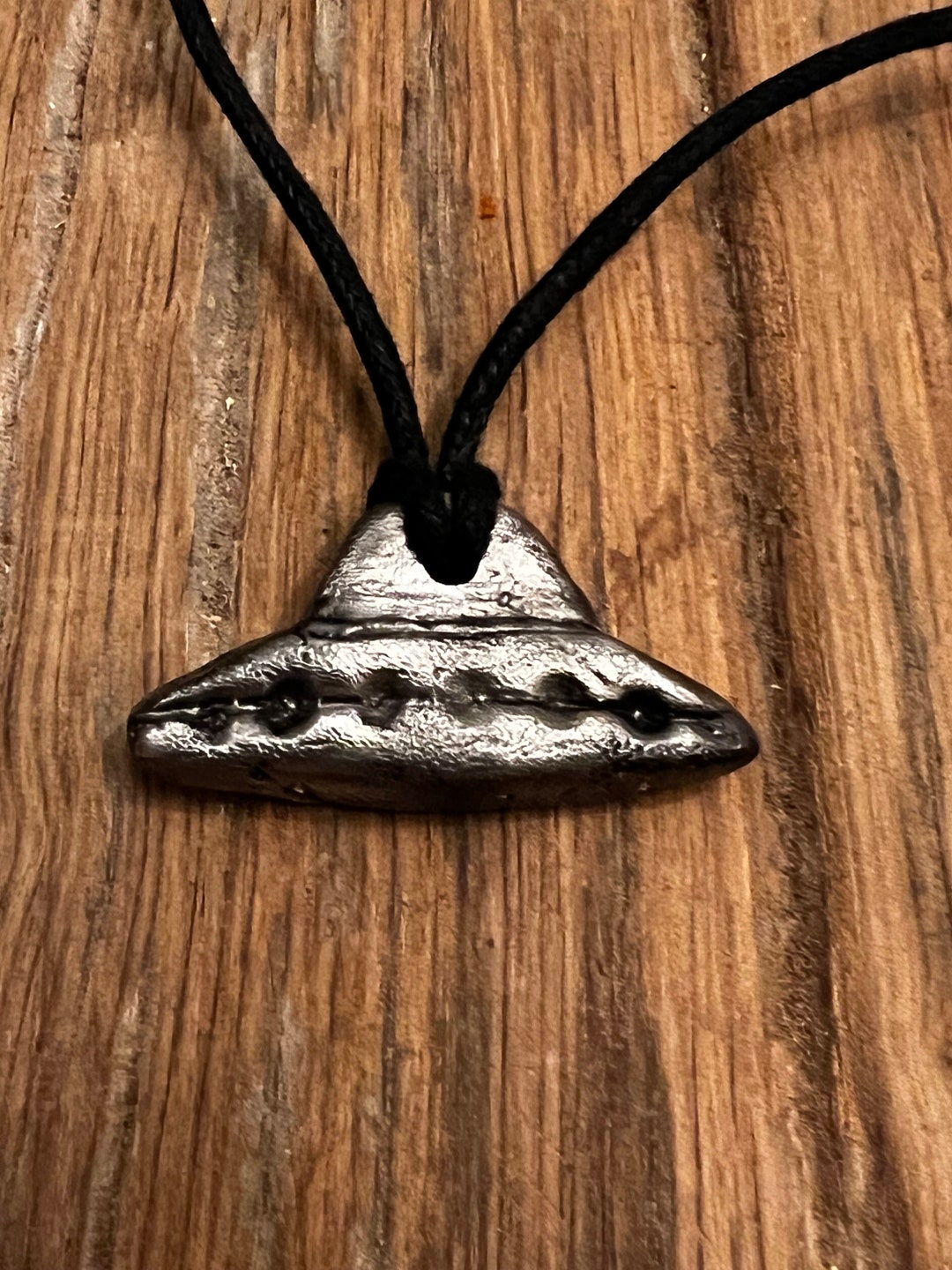 Hand Cast Recycled Pewter UFO Pendant - Etsy