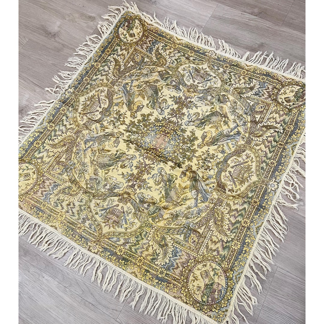 Vtg RARE 19th Century Antique Russian Empire Silk Tapestry Tablecloth ...