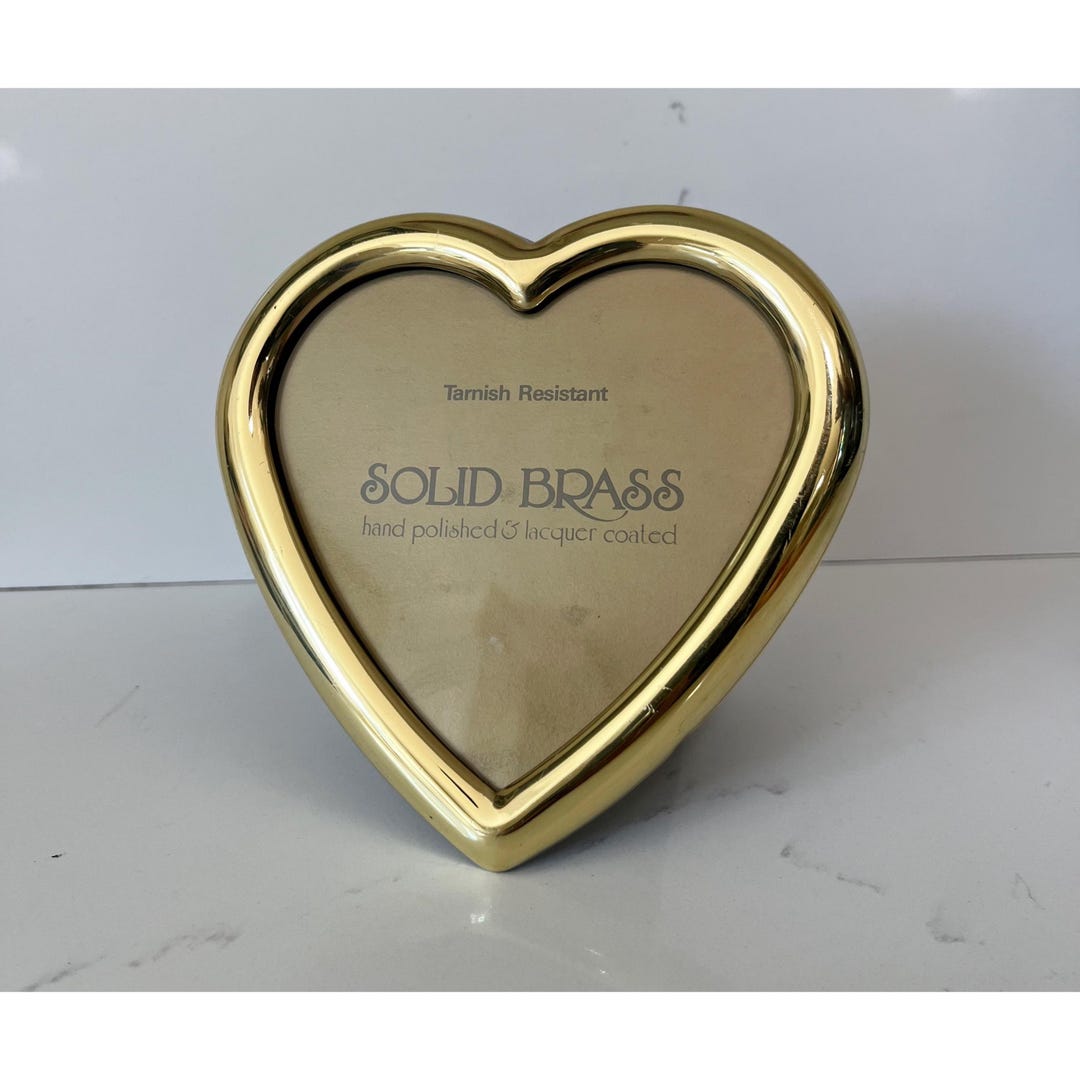 Vintage Solid Brass Heart Shaped Picture Frame 5 - Etsy