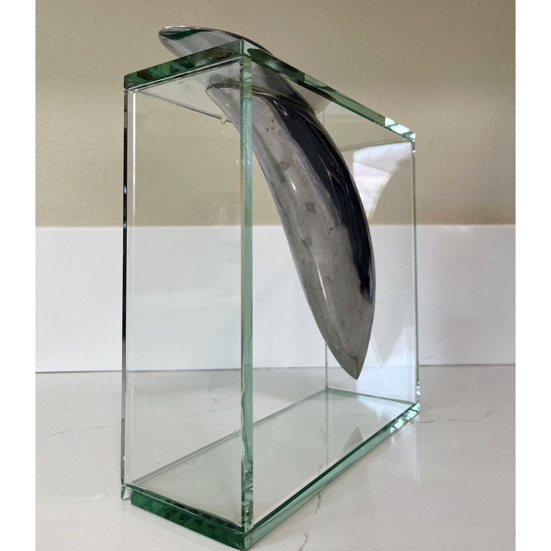 RARE Vintage Lisa Mori for Inn Open Crystal Box With Aluminum Vase ...