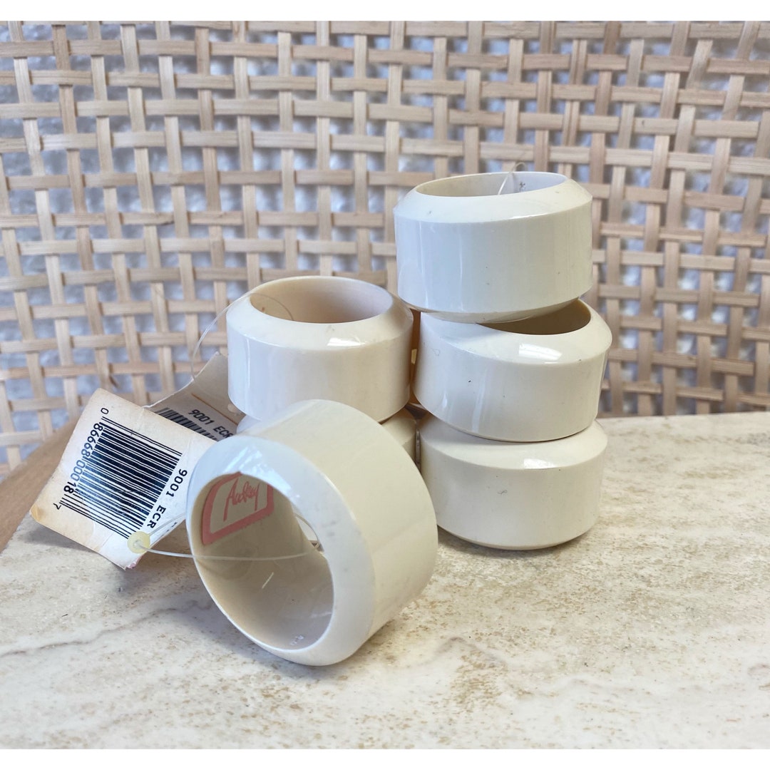NWT Vintage Audrey MCM Platic Ivory Napkin Rings Set of 6 - Etsy