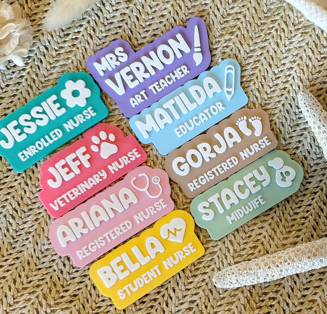 Personalised Nurse Name Badge : Nurse Name Tag, Registered Nurse Gift ...