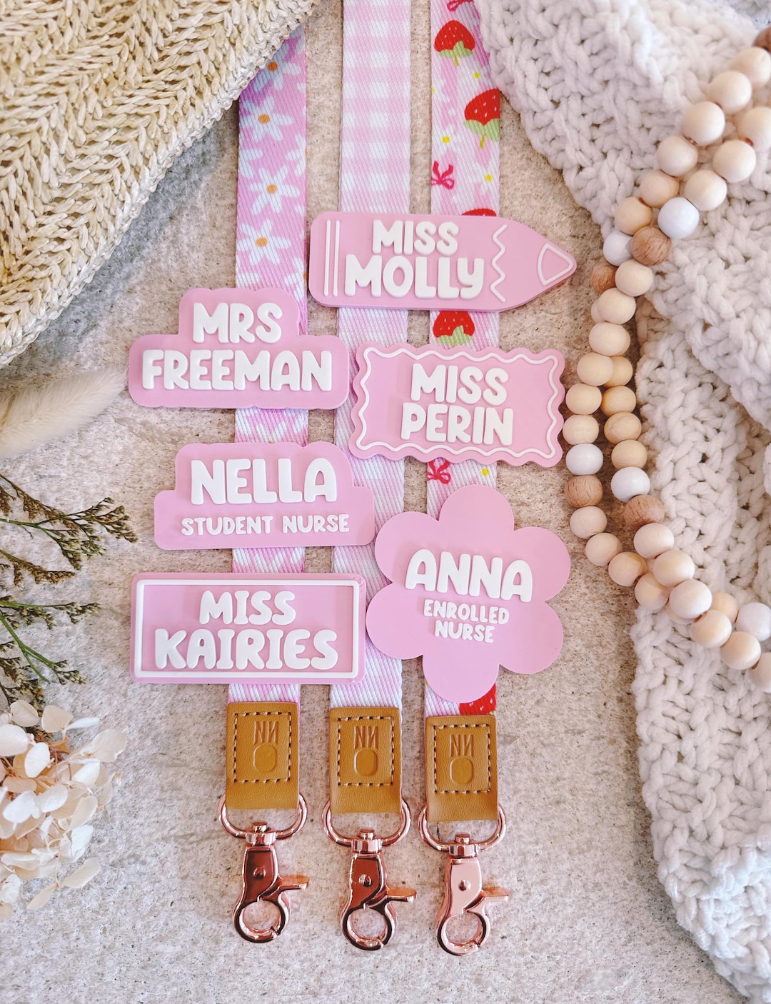 Personalized Teacher Fabric Lanyard: Custom Name Badge - Etsy Australia