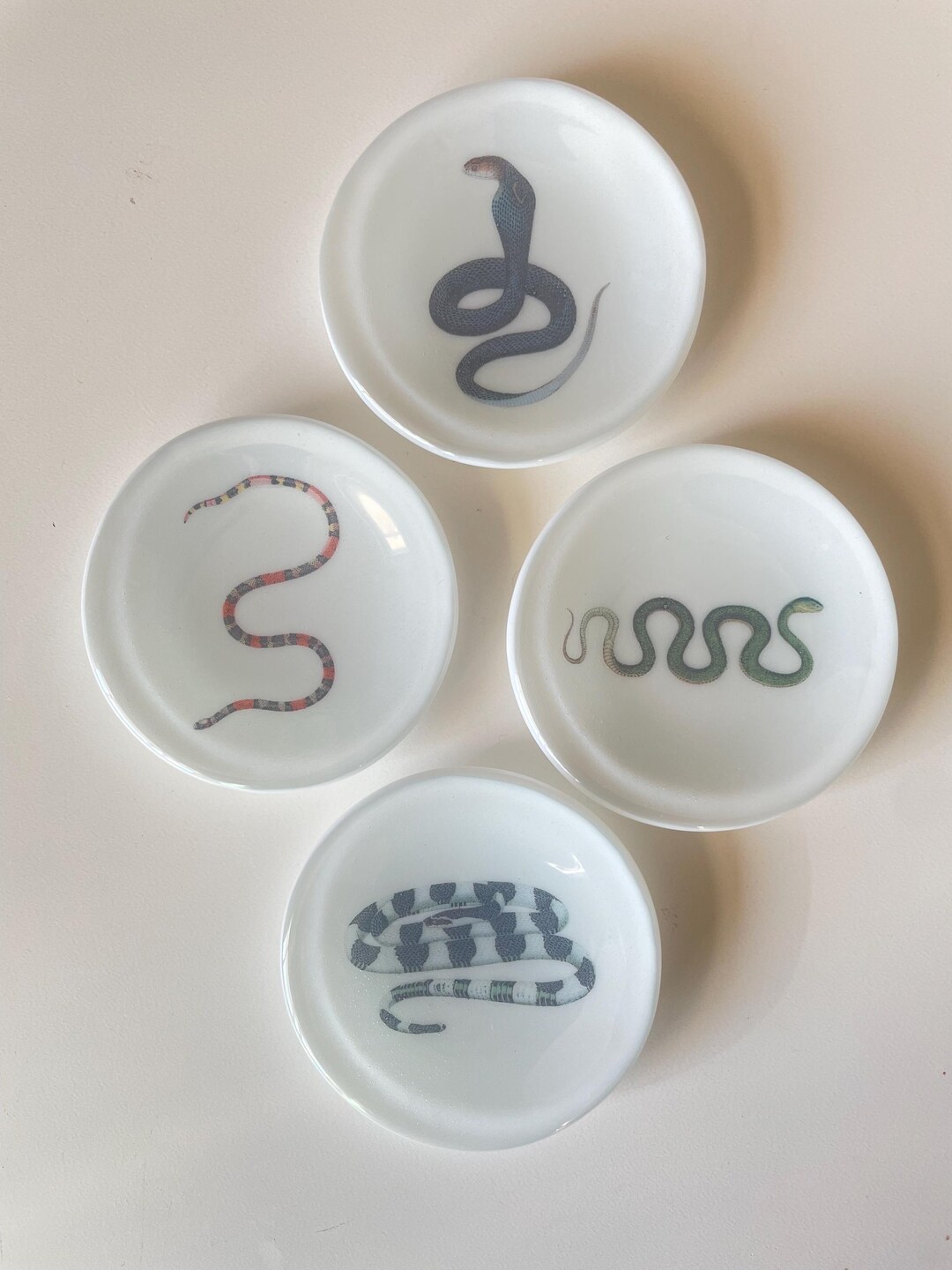 Snake Glass Ring Dish, Catchall Dish, Fused Glass, Food Safe, Trinket ...