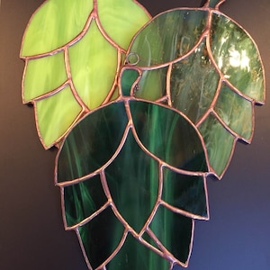 Stained Glass HOPS Suncatcher Glass Ornament Beer Glass - Etsy