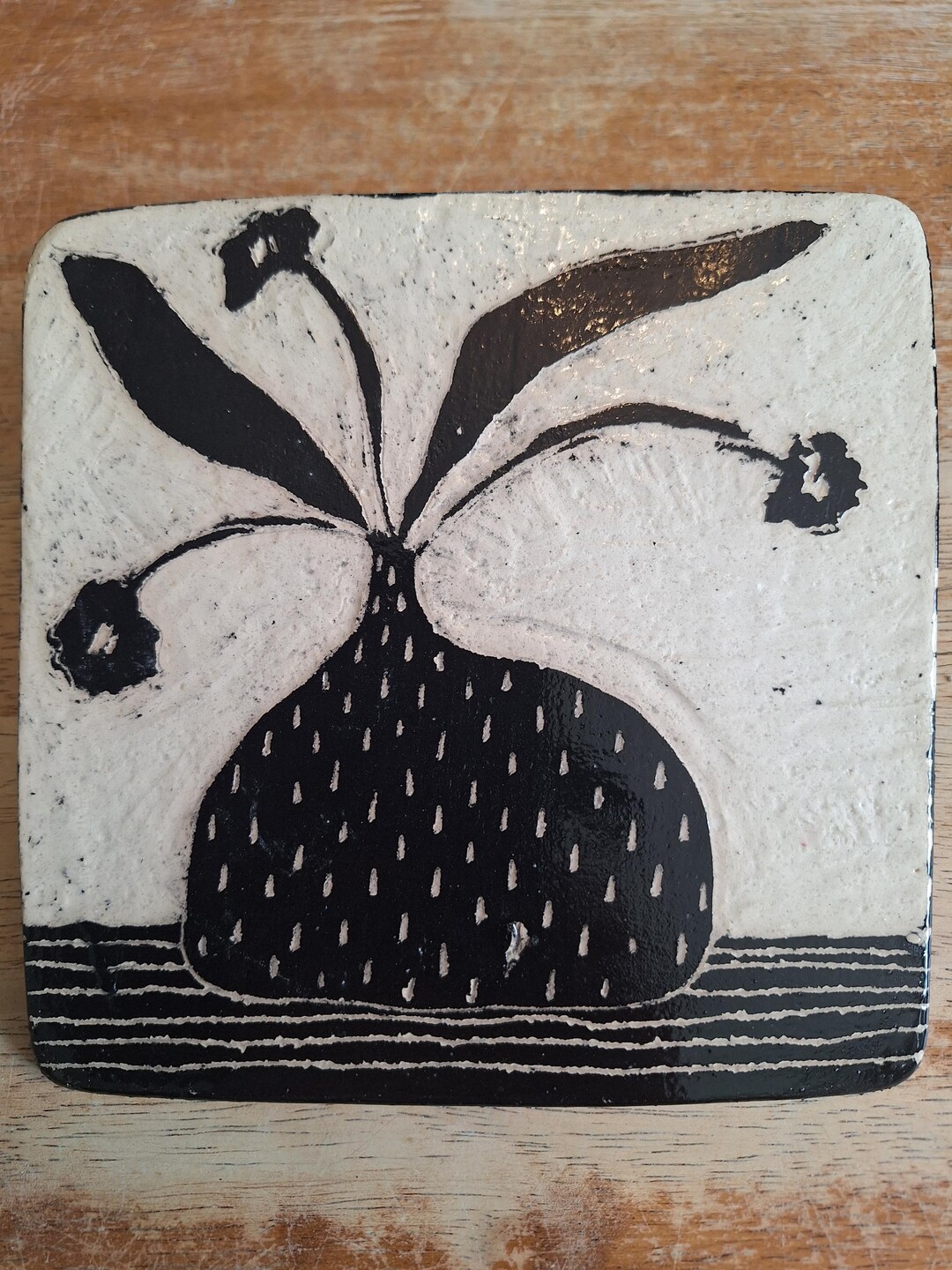 Hand Carved Still Life Tile - Etsy