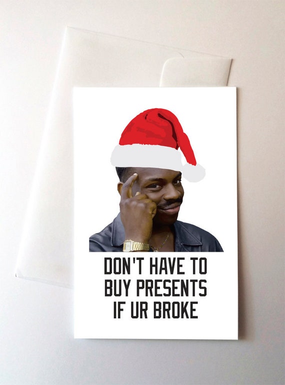 Roll Safe Meme Merry Christmas Greeting Card Funny - Etsy