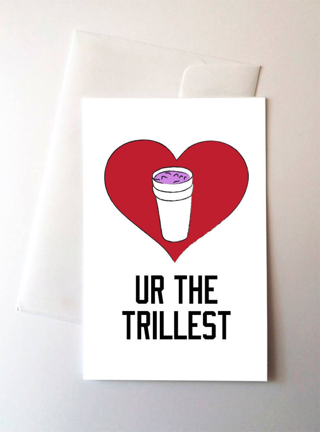 Trill Double Cup Love Valentine Greeting Card - Etsy España