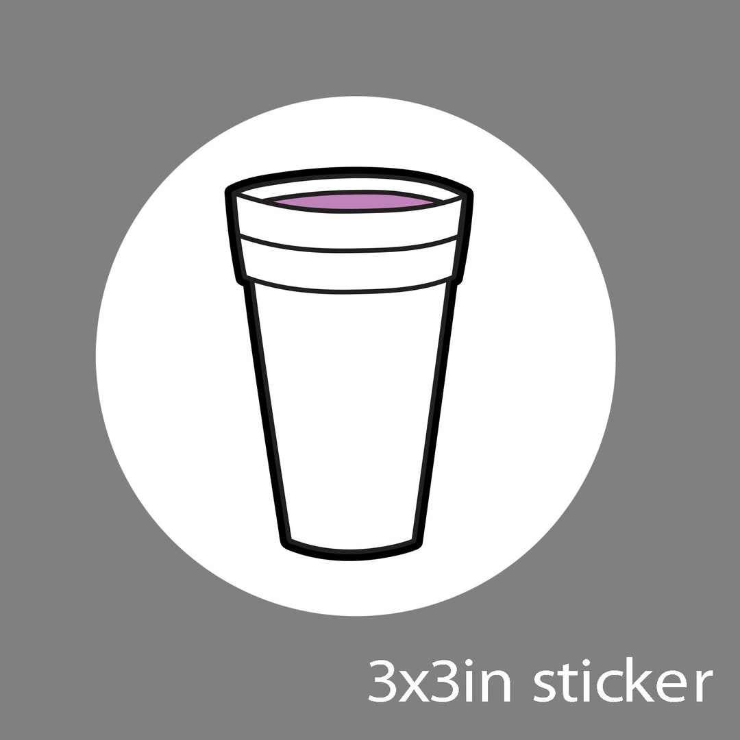 Double Cup Sticker, Funny Drank Lean Promethazine Codeine Double Cup ...