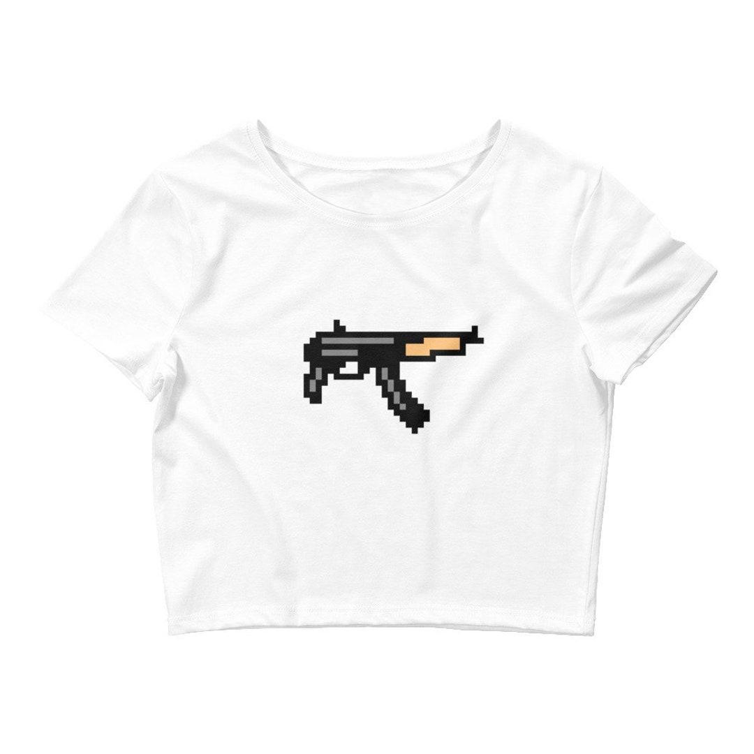 Women's 8 Bit Pixel Draco AK47 Crop Top T Shirt Baby Girl - Etsy Australia