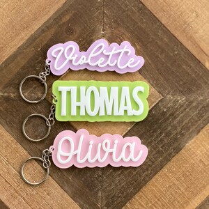 Custom Acrylic Name Keychain | Backpack Keychain | Kids Personalized ...