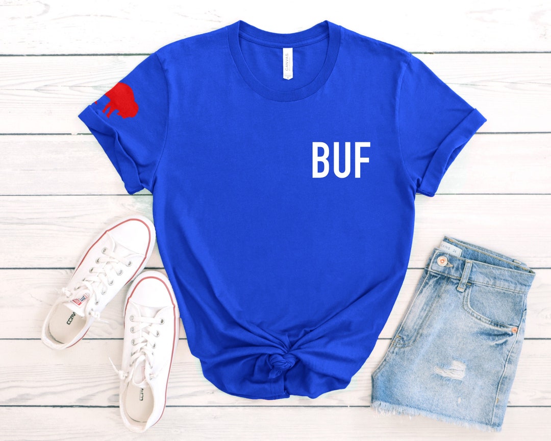BUF Buffalo T-shirt, Short Sleeve Football Buffalo Bills Standing ...