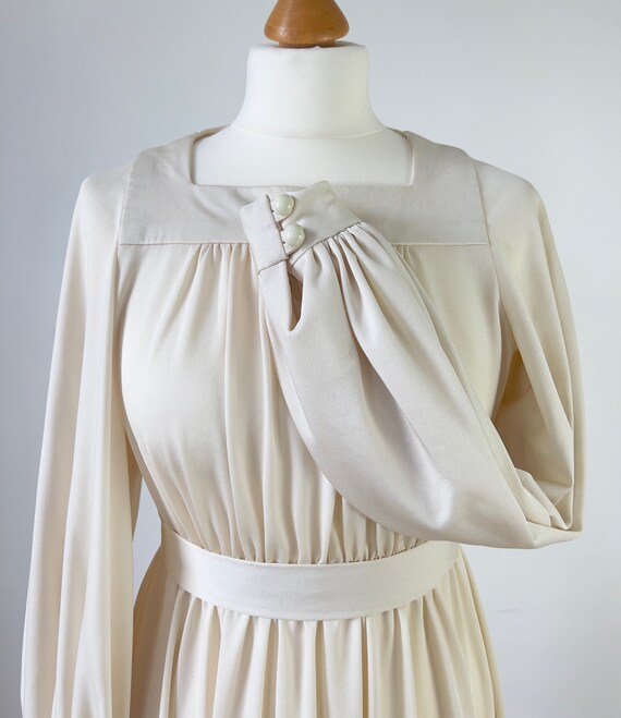 Vintage 70s Wedding Dress - Label: Diolen Loft - Size… - Gem