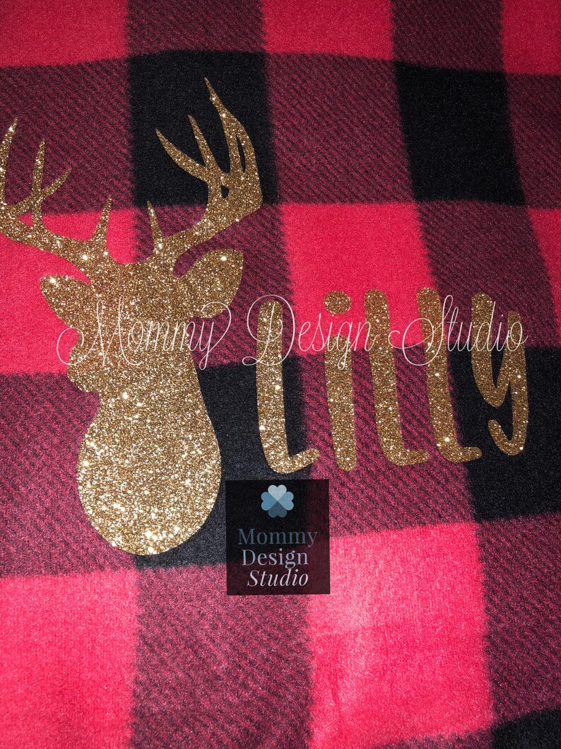 Personalized Buffalo Plaid Fleece Throw Red and Black Plaid | Etsy