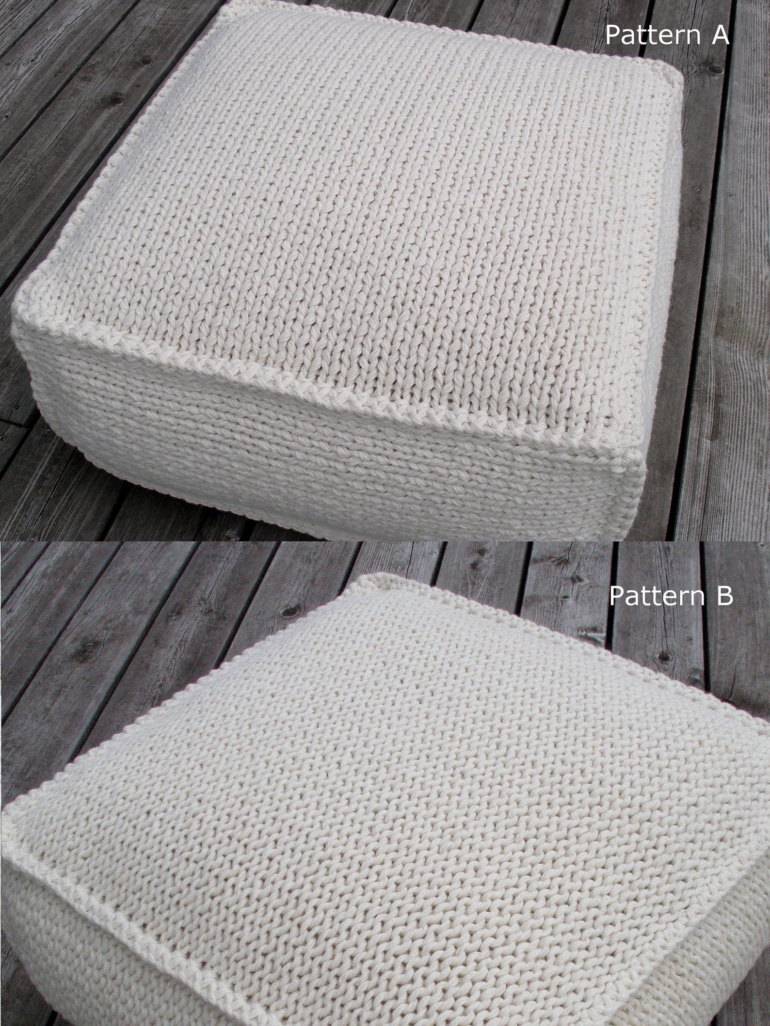 Wool Footstool-home Decor-eco Knit Ottoman-grey Pouf-knitting - Etsy