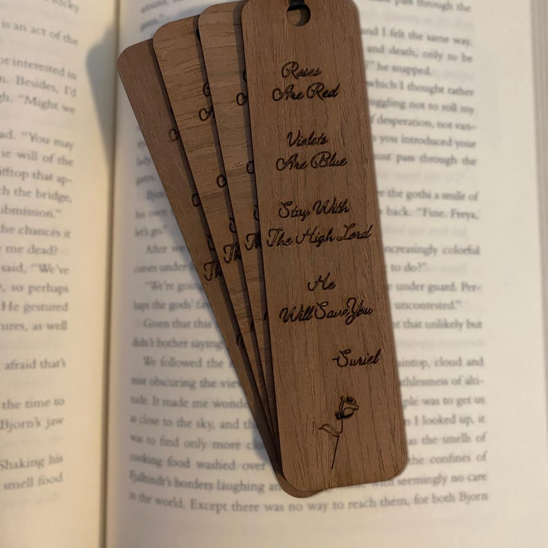 ACOTAR Bookmark With Poem From Suriel Wooden Bookmark - Etsy