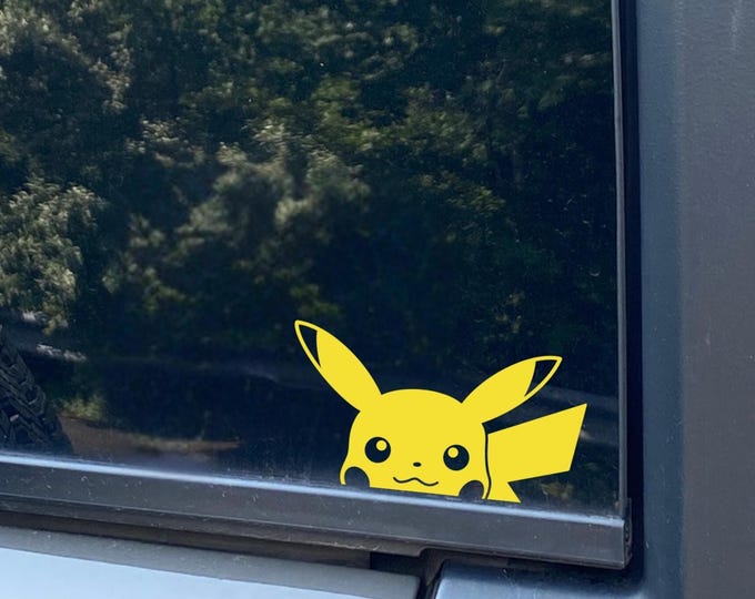 Peeking Pikachu Inspired Window/ Car /mirror Vinyl Decal - Etsy