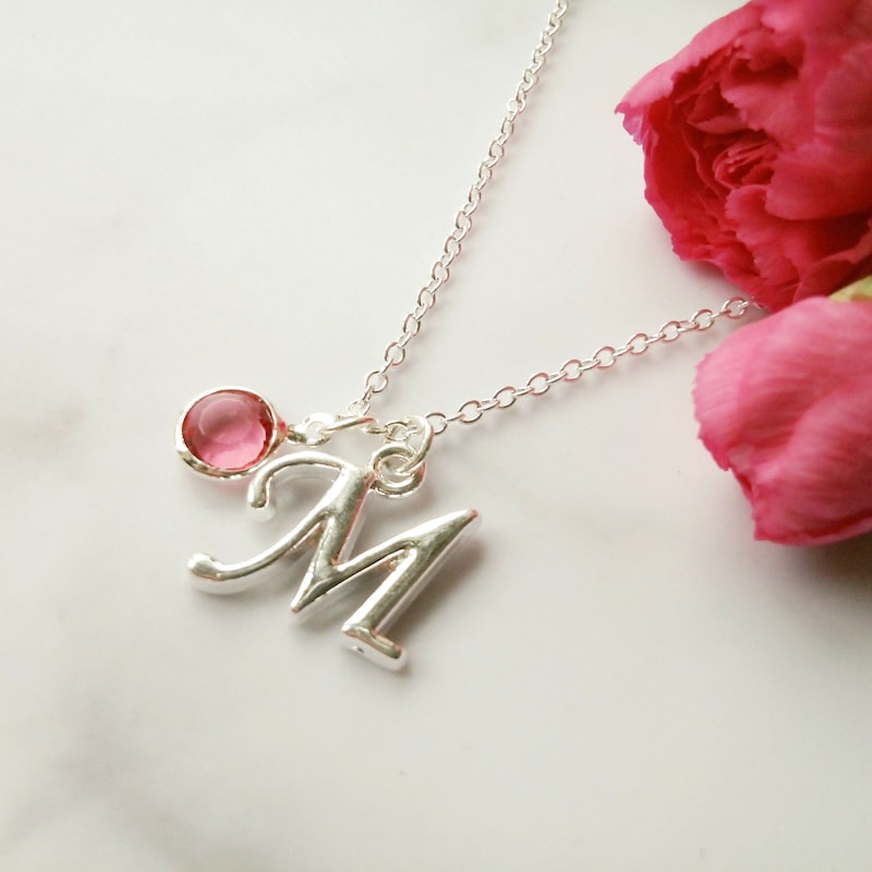 Letter M Necklace - Etsy