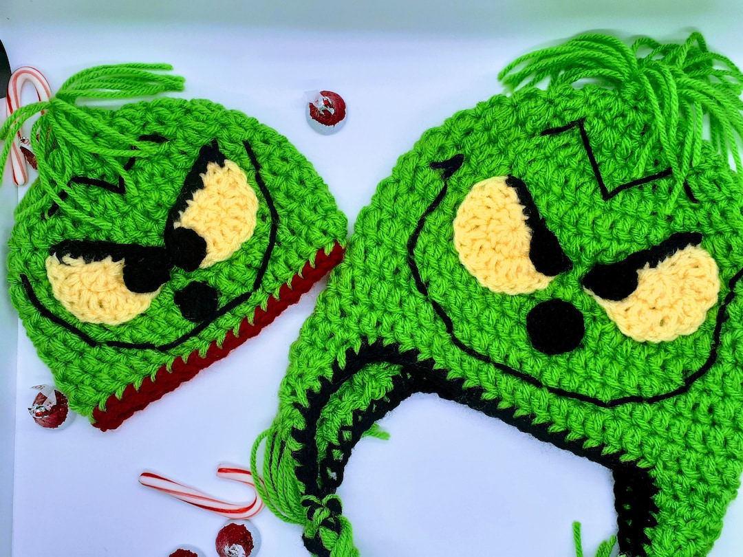 Christmas Grinch Hats, Green Grinch Beanies, Grinch With Earflaps ...