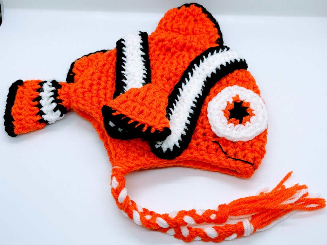 Nemo Beanie, Clownfish Hat, Summer Baby Hat, Summer Baby Shower, Fish ...