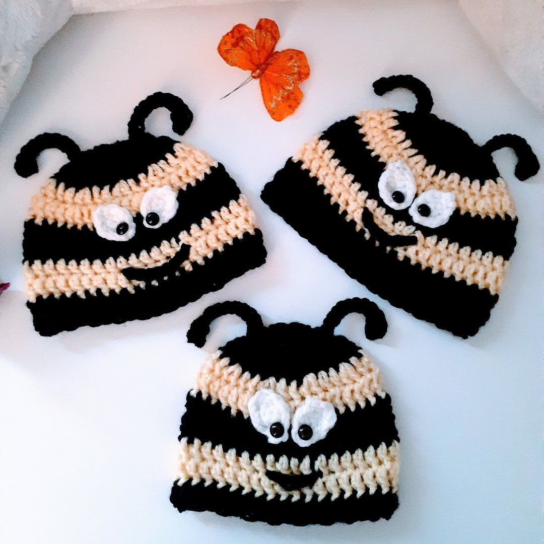 Spring Bee Beanies, Newborn- 3 Months, 3-6 Months, 6-12 Months, Toddler ...