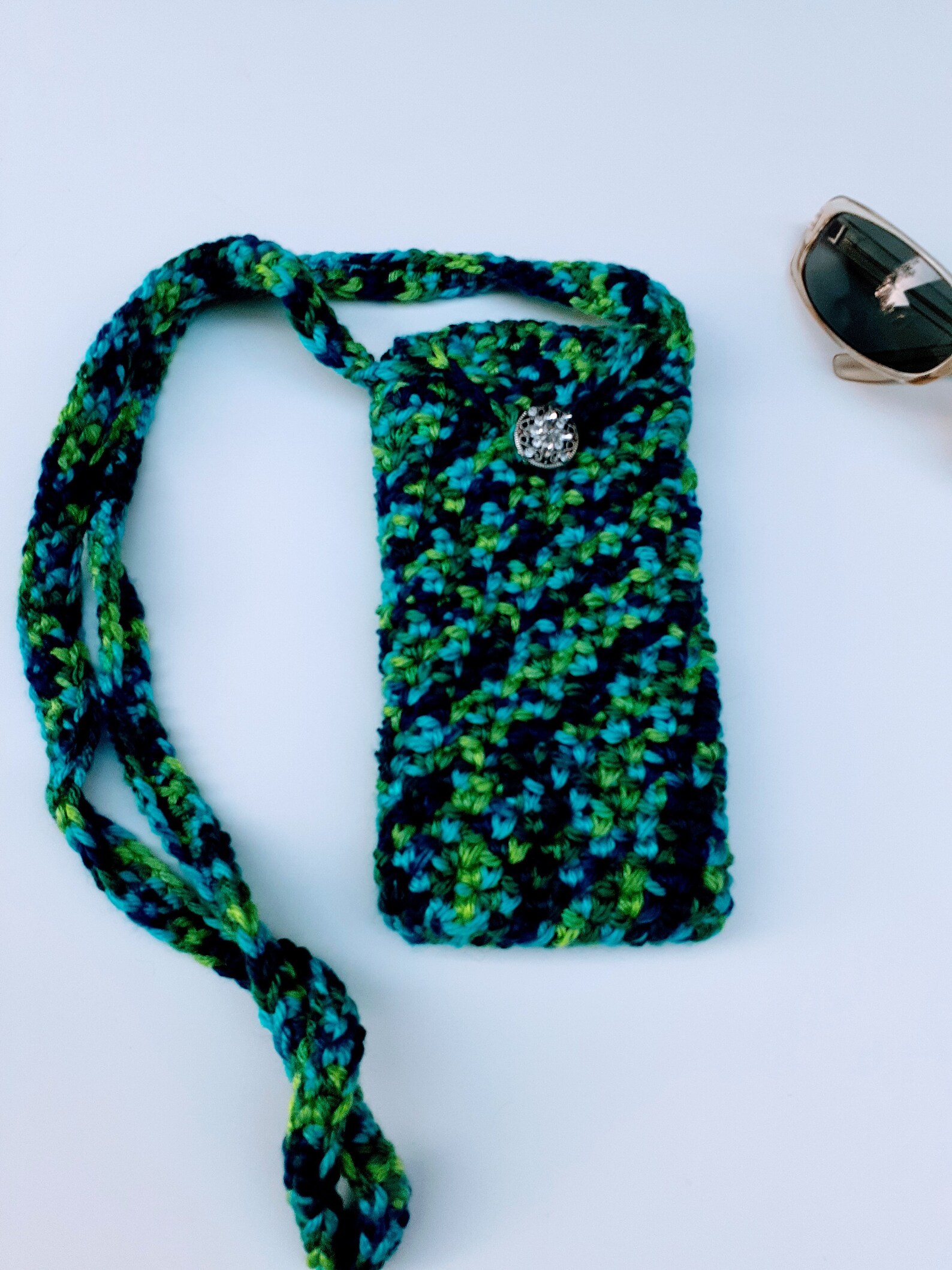 Cross Body Cell Phone Holder Black Cell Phone Case Turquoise - Etsy