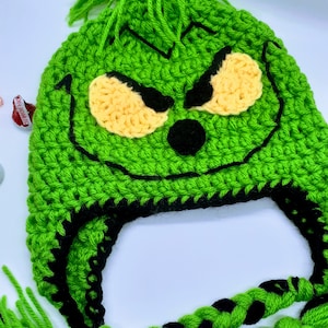 Christmas Grinch Hats, Green Grinch Beanies, Grinch With Earflaps ...