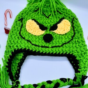 Christmas Grinch Hats, Green Grinch Beanies, Grinch With Earflaps ...