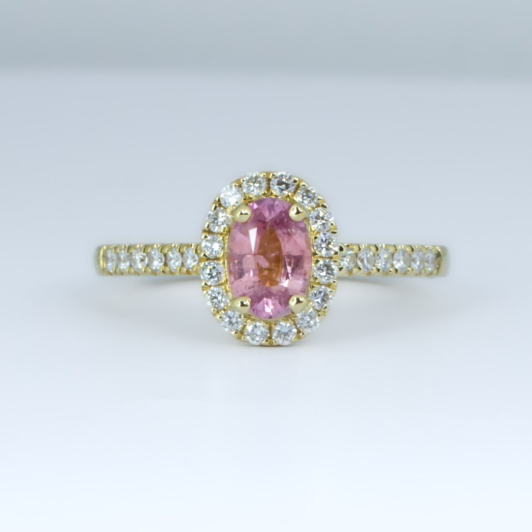 Padparadscha Sapphire Ring | Natural Ceylon Padparadscha Sapphire - Etsy