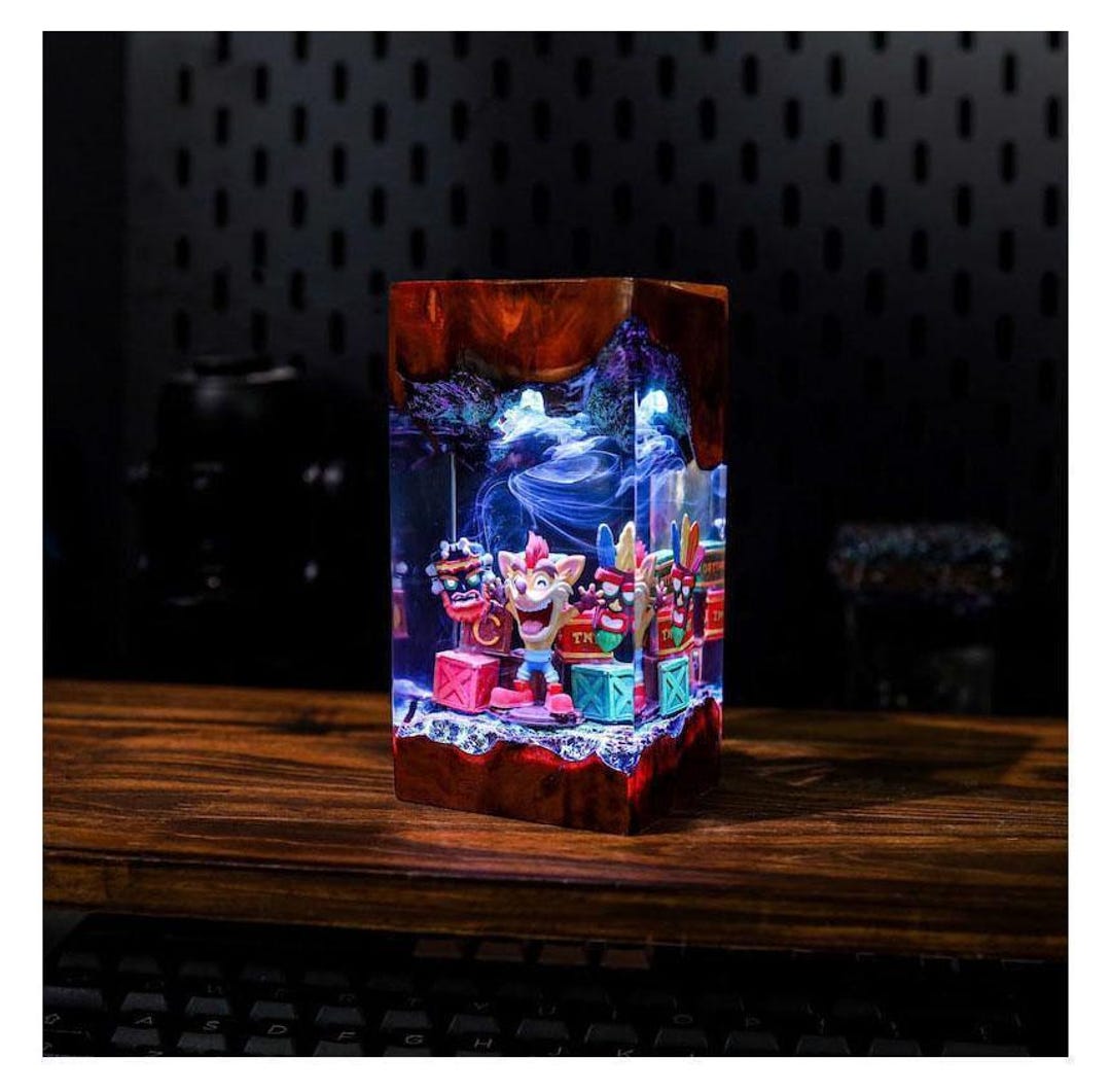 Dune Sandworm Epoxy Lamp, Custom Sandworm Night Light Dune Resin Wood ...