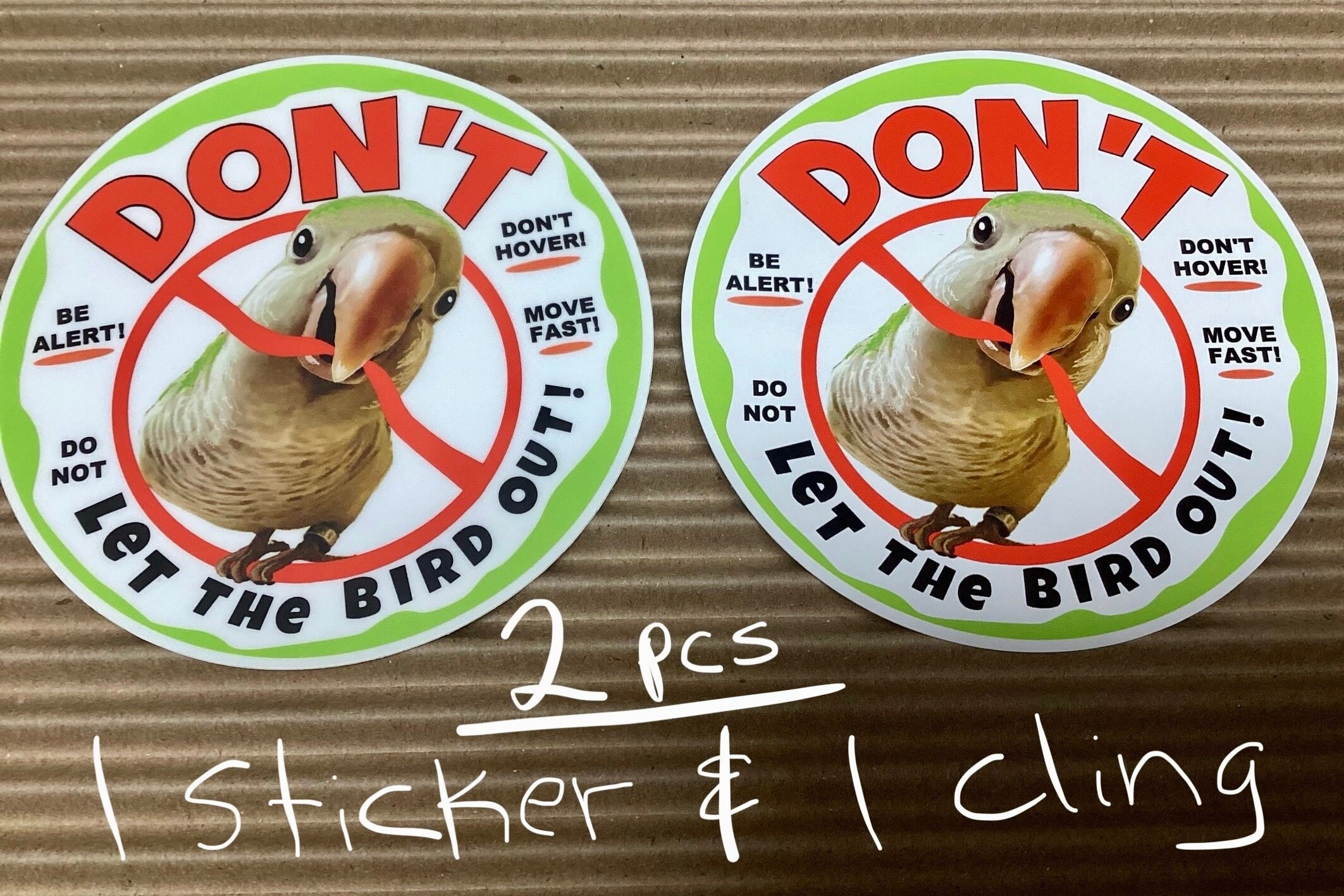 DON’T Let the Bird Out Sticker Decal & Static Cling Set - Etsy