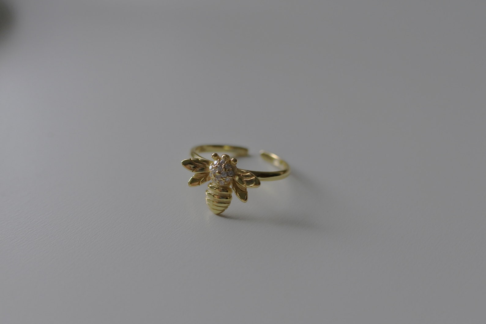Sterling Silver Bee Ring, Stacking Ring, Gold Bee Ring, Layered Ring ...