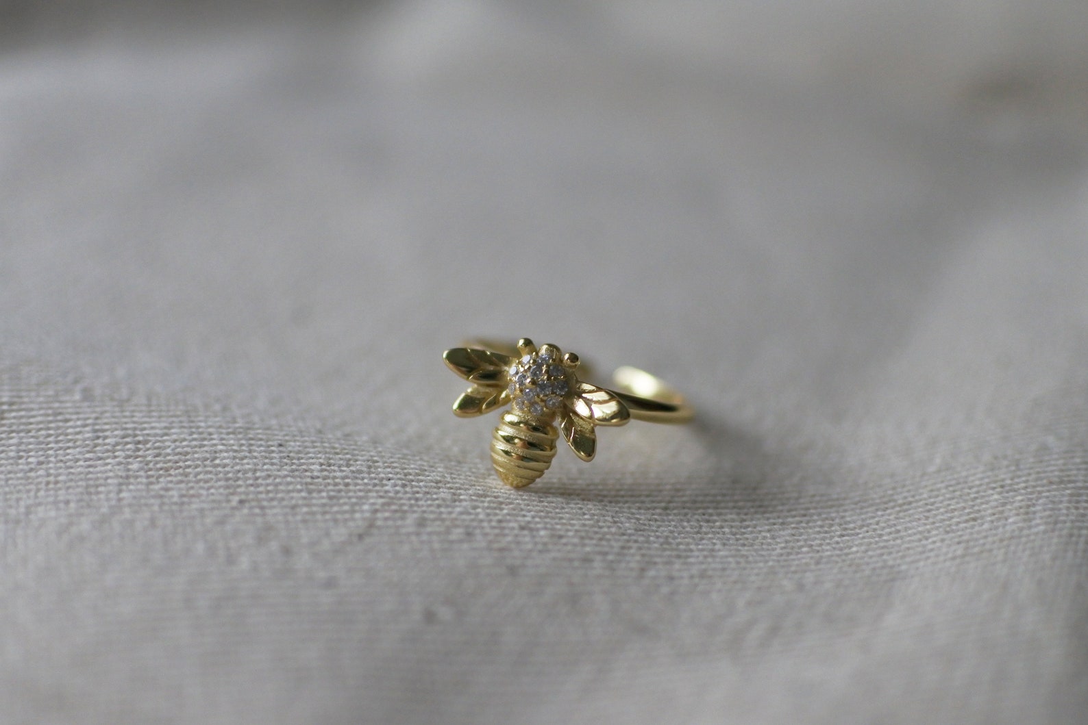 Sterling Silver Bee Ring, Stacking Ring, Gold Bee Ring, Layered Ring ...